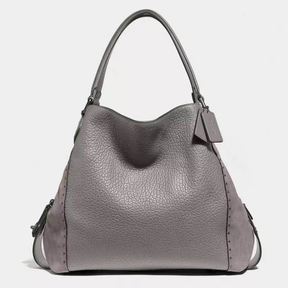Coach | Bags | Coach Edie Shoulder Bag 42 With Rivets In Mixed Leathers ...